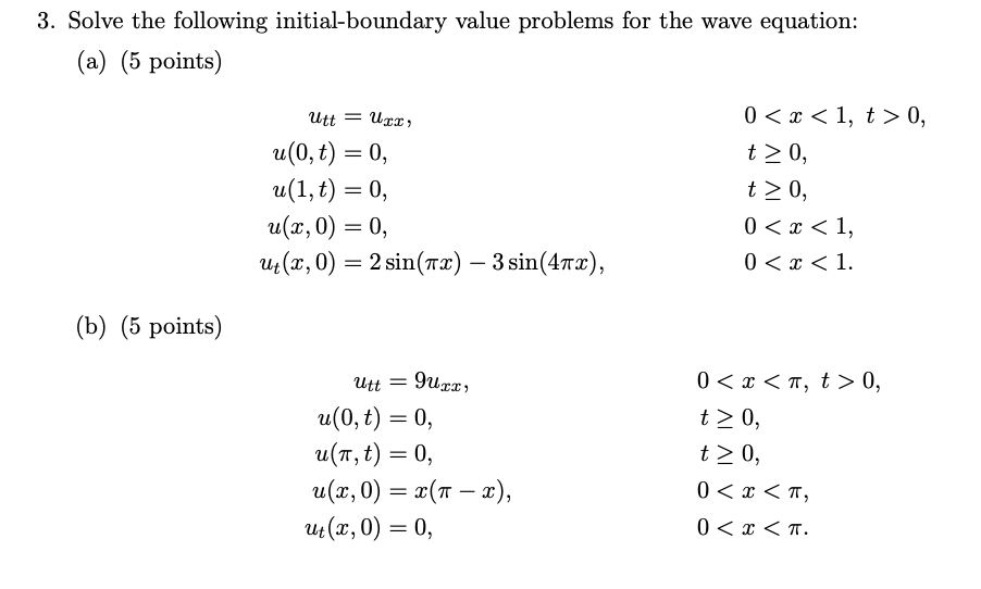 Solved 3. Solve the following initial-boundary value | Chegg.com