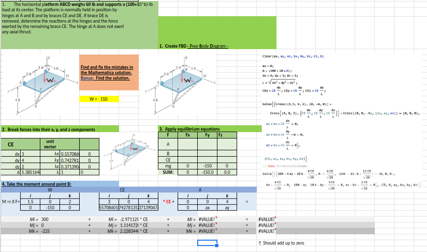 Solved 1. The horizontal platform ABCD weighs 60 lb and | Chegg.com
