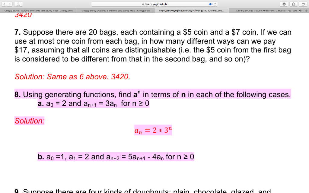 Solved Ims.ozyegin.edu.tr Chegg Study | Guided Solutions and | Chegg.com
