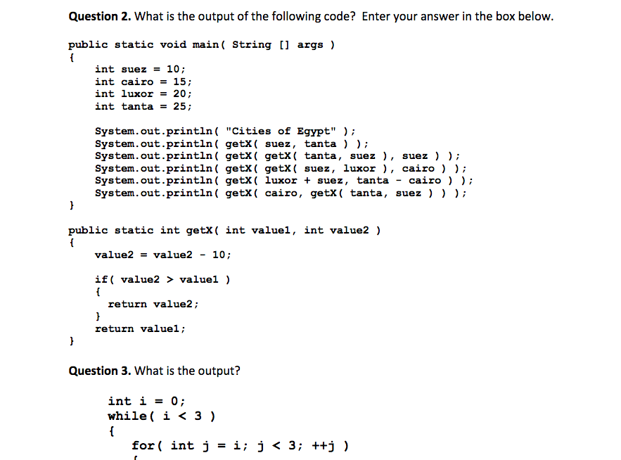 Solved Question 2. What is the output of the following code? | Chegg.com