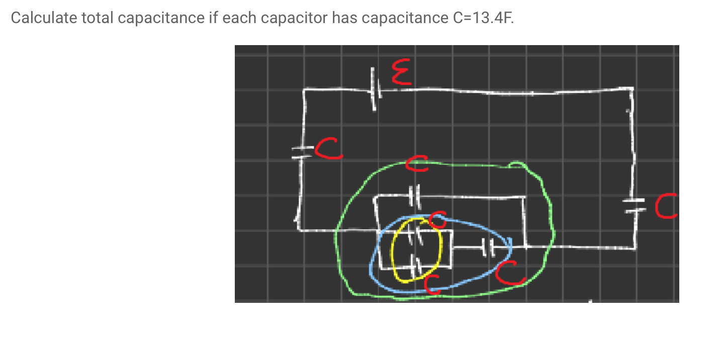 Solved Calculate total capacitance if each capacitor has | Chegg.com