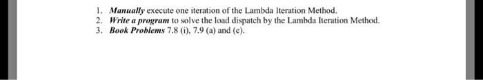 Solved 1. Manually execute one iteration of the Lambda | Chegg.com