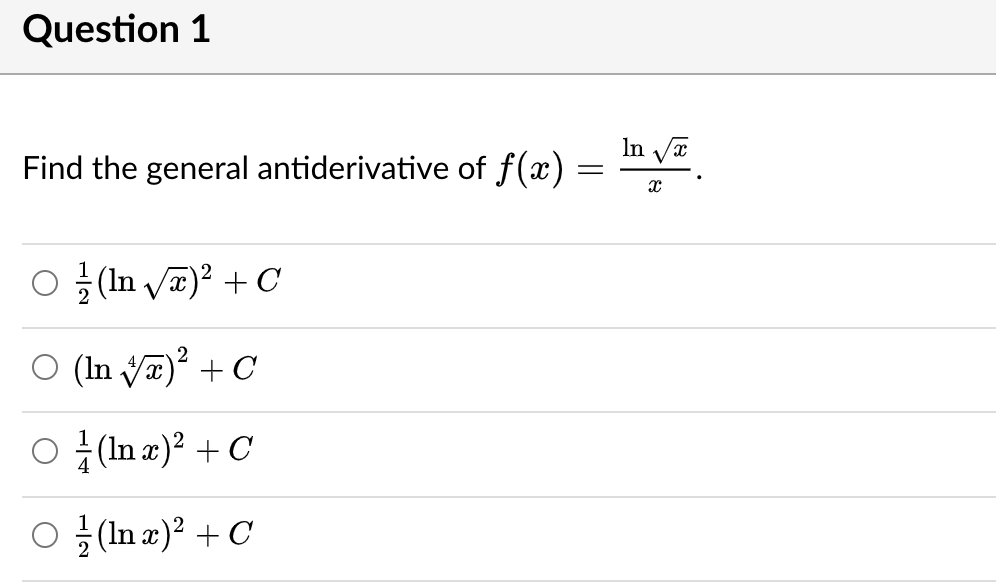 Solved Find the general antiderivative of f(x)=xlnx. | Chegg.com