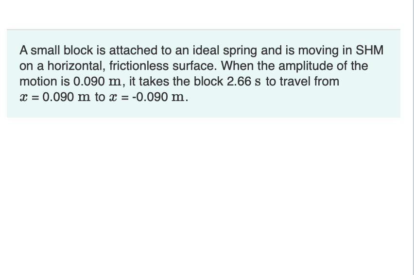 Solved A small block is ﻿attached to an ﻿ideal spring and is | Chegg.com