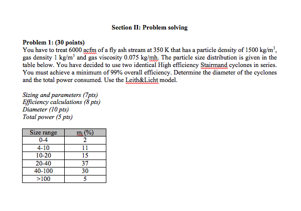 Solved Section II: Problem solving Problem 1: (30 points) | Chegg.com