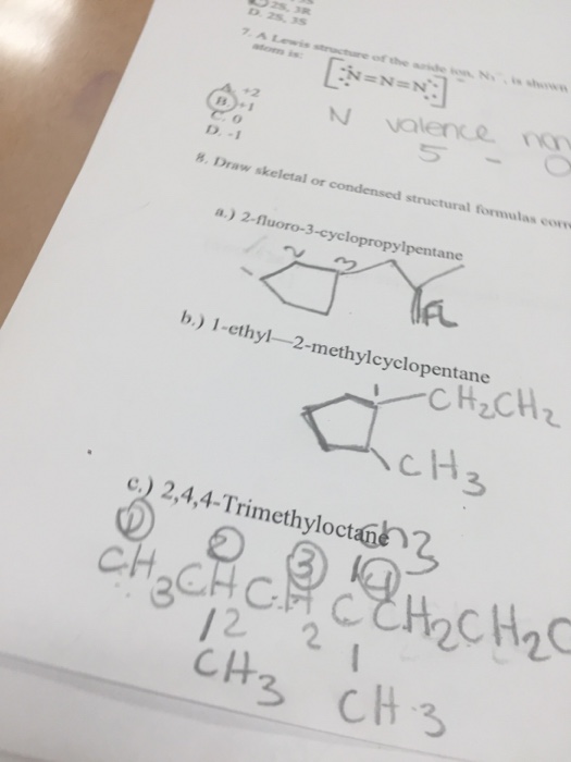 Solved Draw skeletal or condensed structural formulas a) | Chegg.com