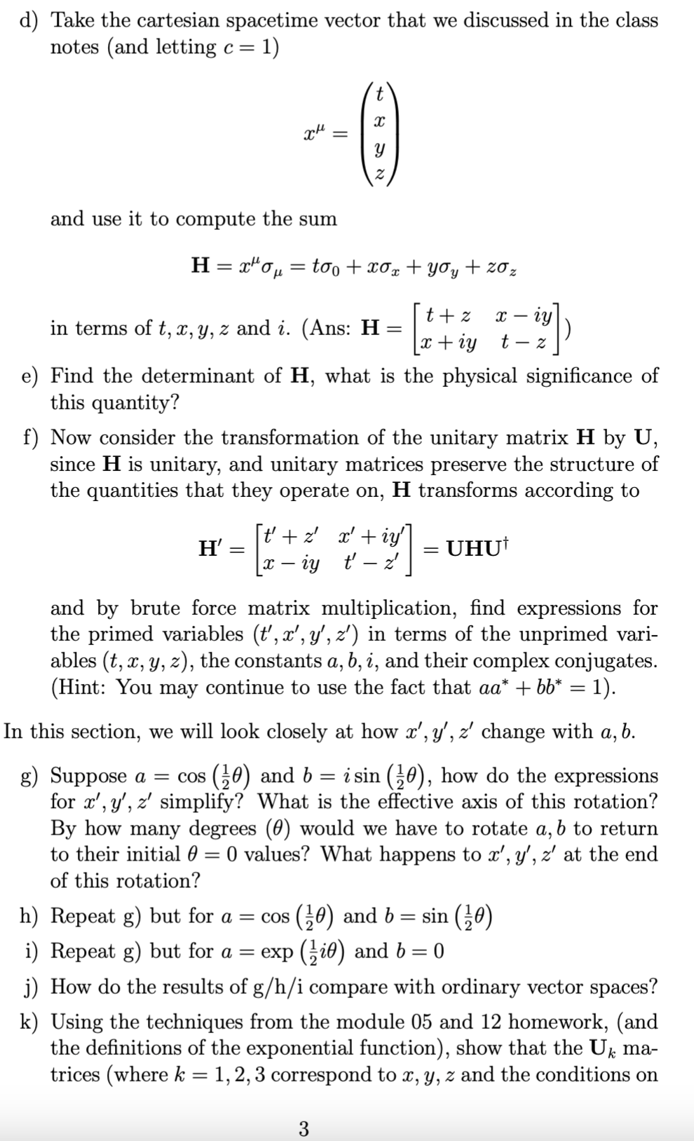 3. A Different Kind of Algebra In modules 05 and 12, | Chegg.com