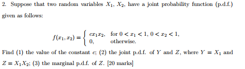 Solved Two independent random variables X1 and X2 both | Chegg.com
