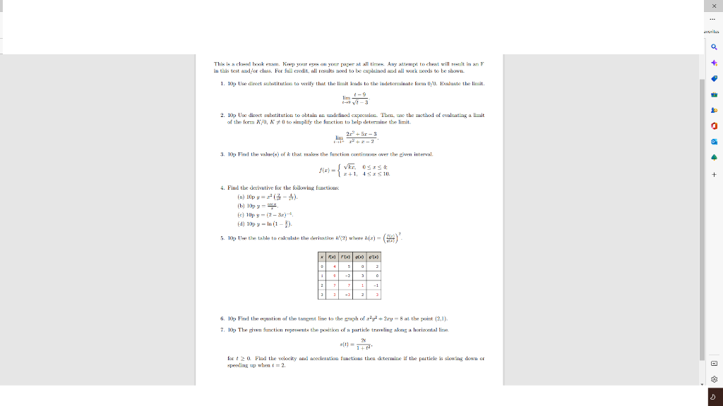 Solved in this test and jor elass. For full eredlt, all | Chegg.com