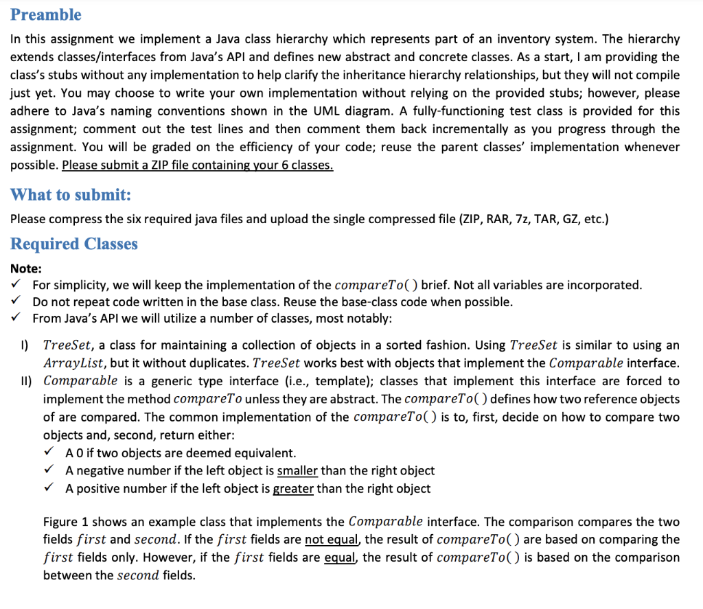 Solved Preamble In this assignment we implement a Java class | Chegg.com