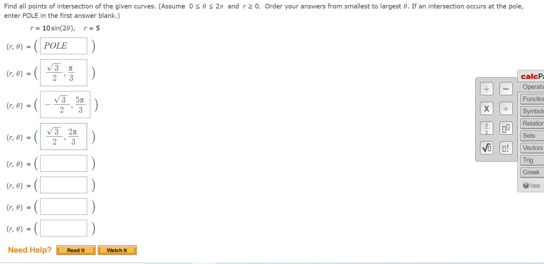 Solved Find all points of intersection of the given curves. | Chegg.com