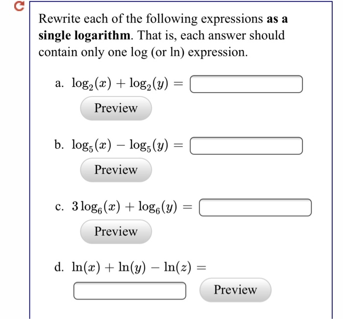 Solved Rewrite each of the following expressions as a single | Chegg.com