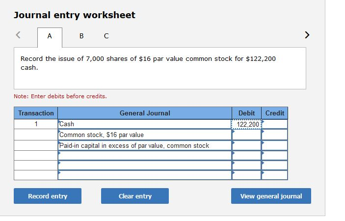 Solved Exercise 11-3 Accounting for par, stated, and no-par | Chegg.com