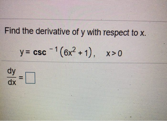 Solved Find the derivative of y with respect to x. | Chegg.com