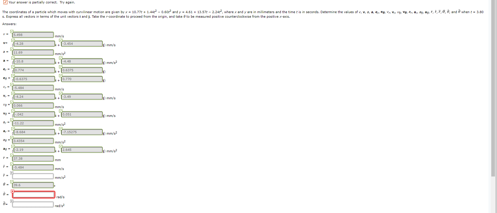 Solved Please Answer R double dot, Theta dot, and Theta | Chegg.com