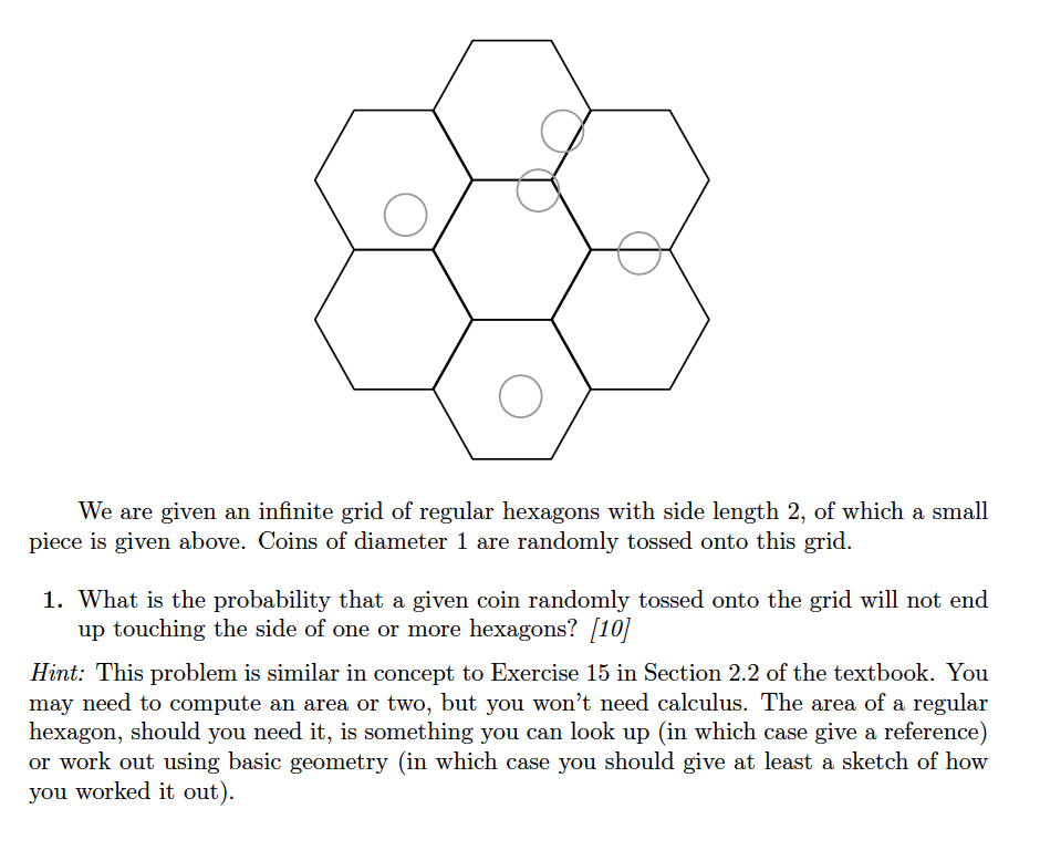 Solved We are given an infinite grid of regular hexagons | Chegg.com