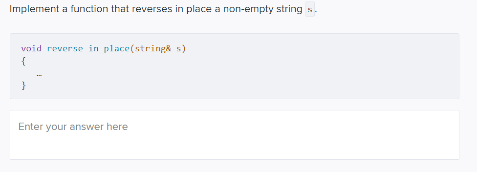 Solved Implement a function that reverses in place a | Chegg.com