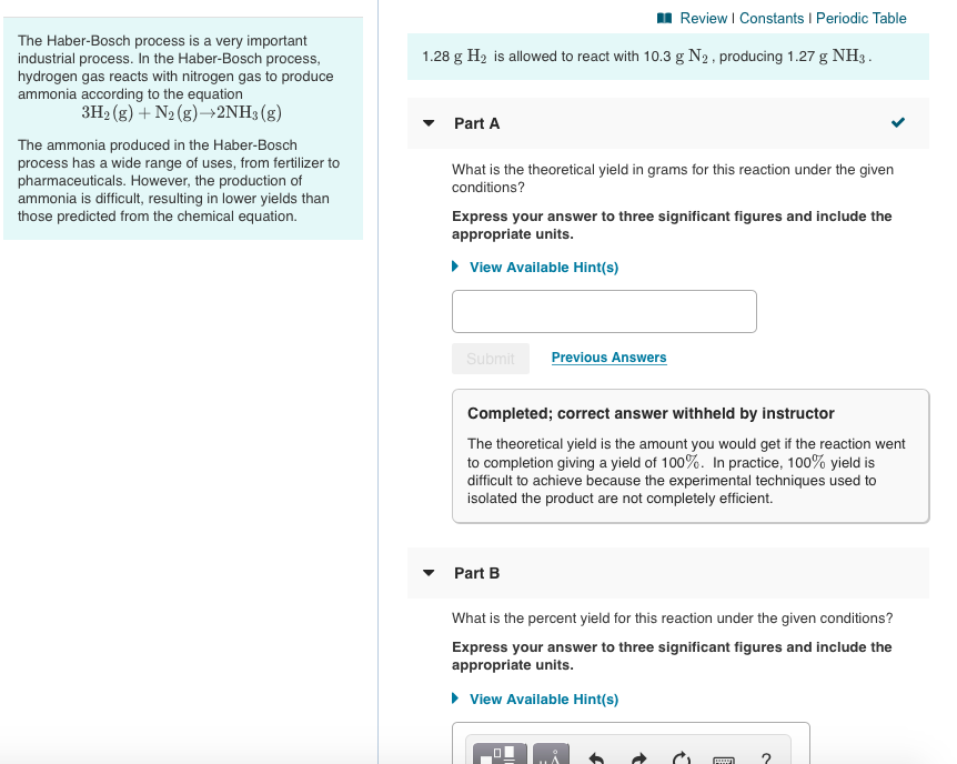 Solved Review Constants 1 Periodic Table 1.28 g H, is | Chegg.com