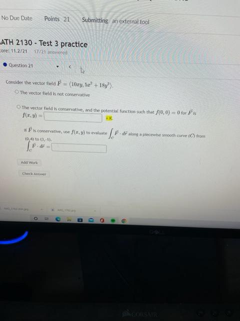 Solved No Due Date Points 21 Submitting an external tool | Chegg.com