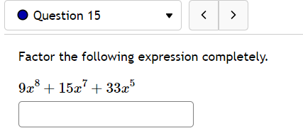 Solved Factor the following expression completely. | Chegg.com