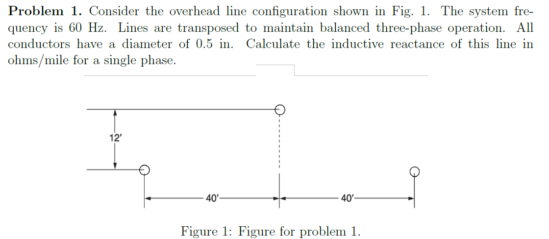 Solved Problem 1. Consider the overhead line configuration | Chegg.com