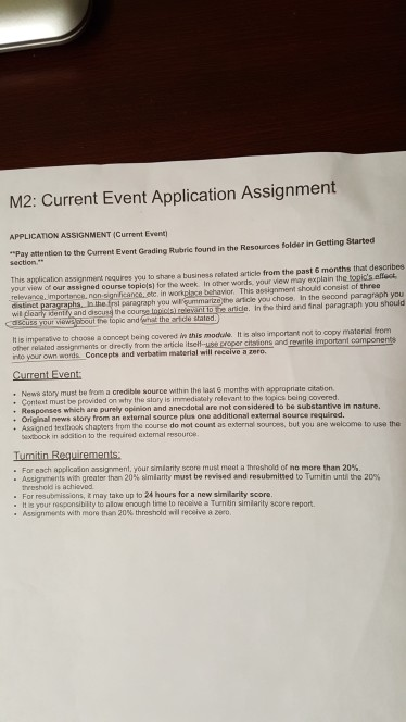 Solved M2: Current Event Application Assignment APPLICATION | Chegg.com