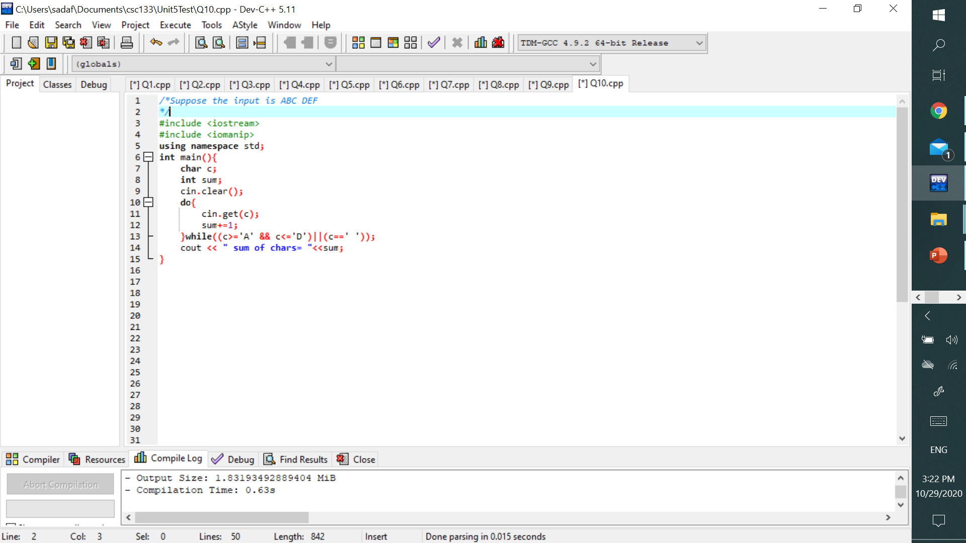 Solved Trace the following codes and upload the text | Chegg.com
