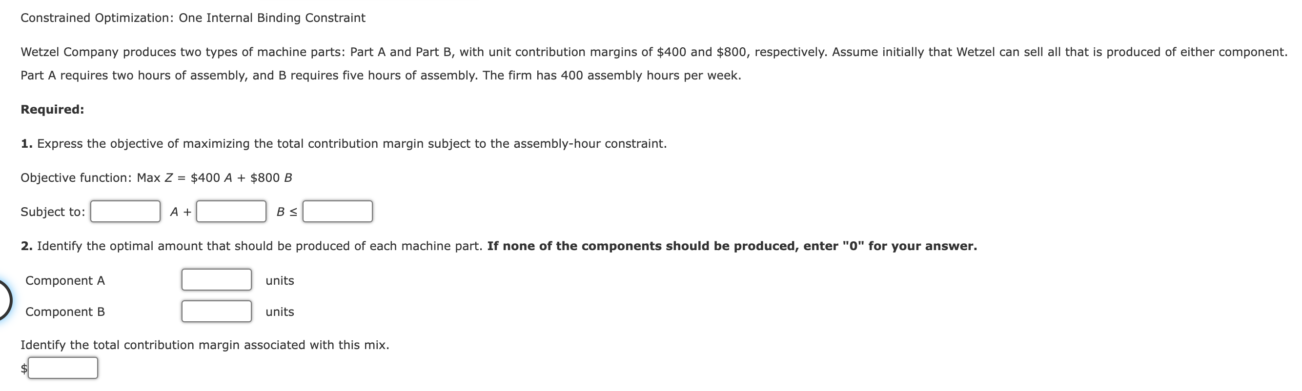 Solved Constrained Optimization: One Internal Binding | Chegg.com