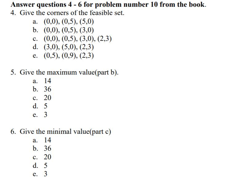 Solved Answer questions 4 - 6 for problem number 10 from the | Chegg.com