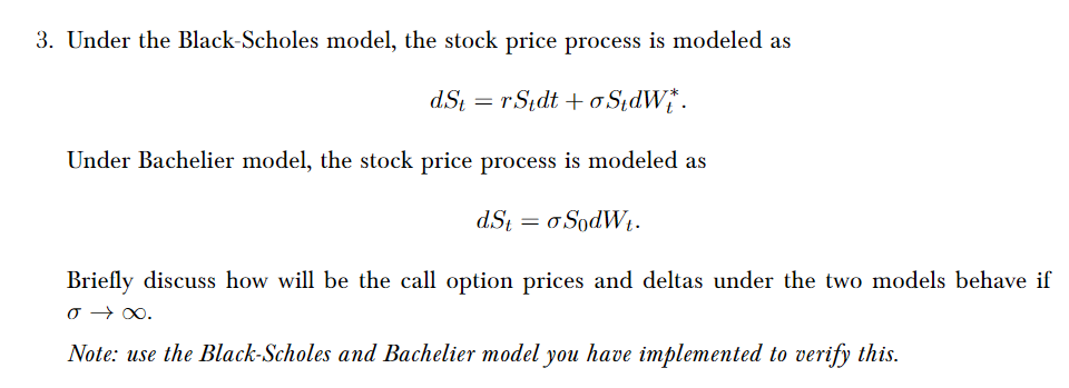 3. Under the Black-Scholes model, the stock price | Chegg.com