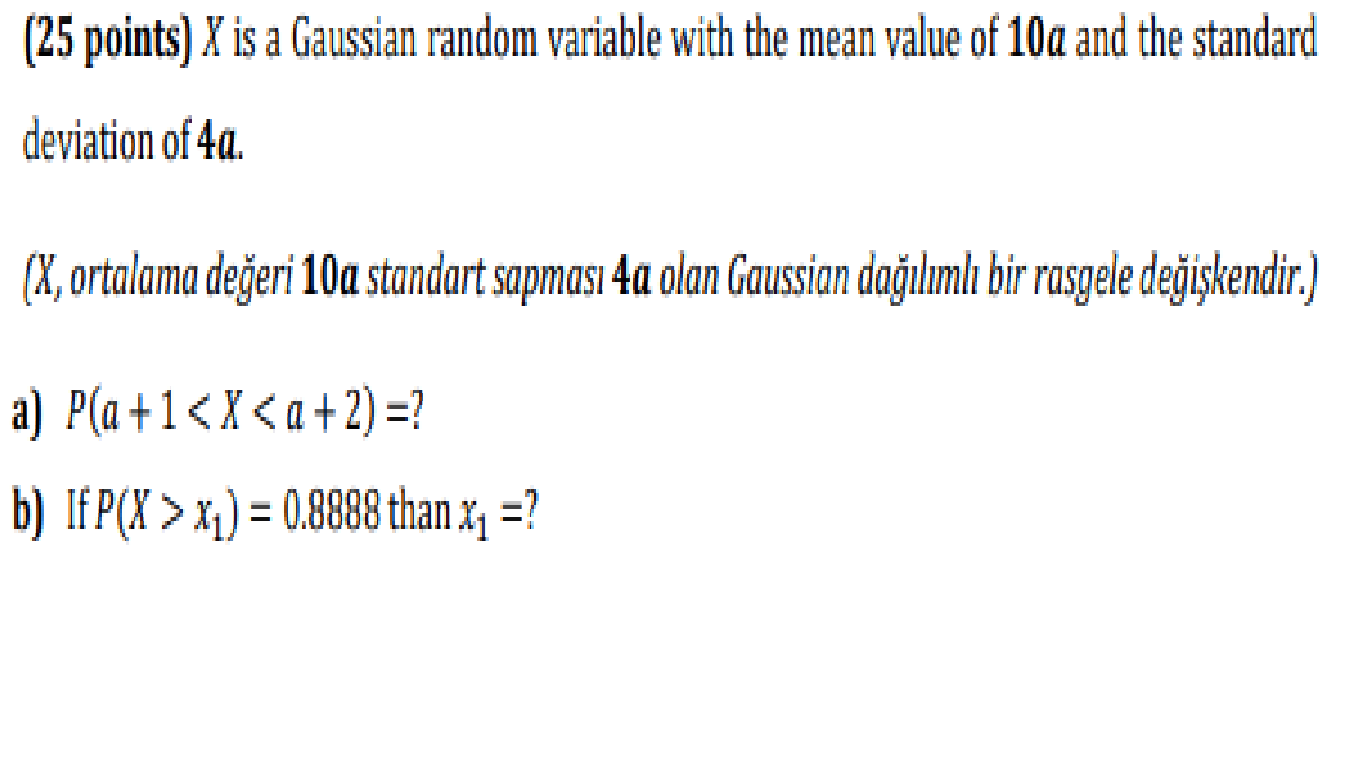 Solved (25 points) X is a Gaussian random variable with the | Chegg.com