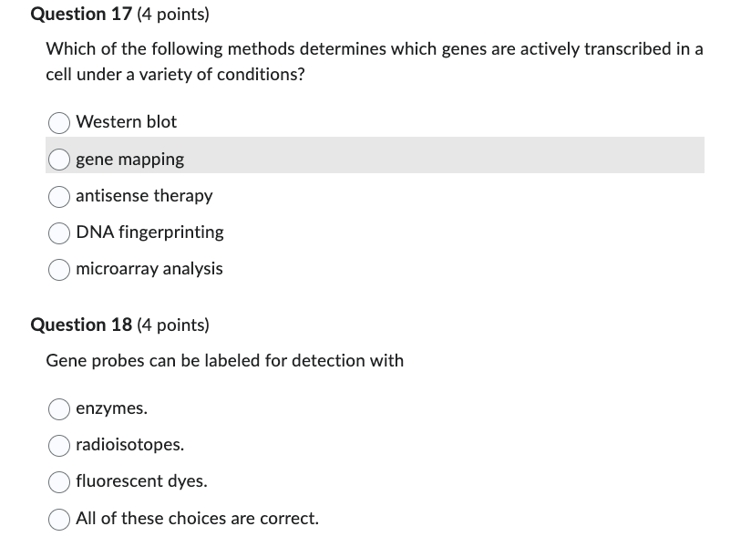 Solved Which of the following methods determines which genes | Chegg.com