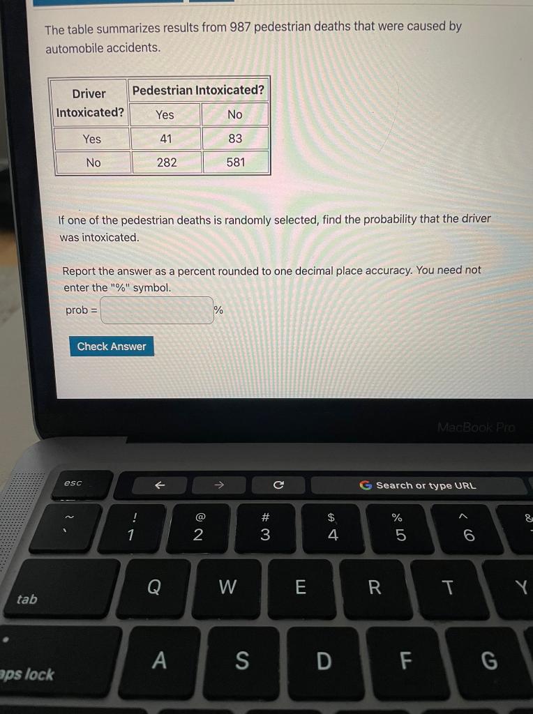 Solved The table summarizes results from 987 pedestrian | Chegg.com