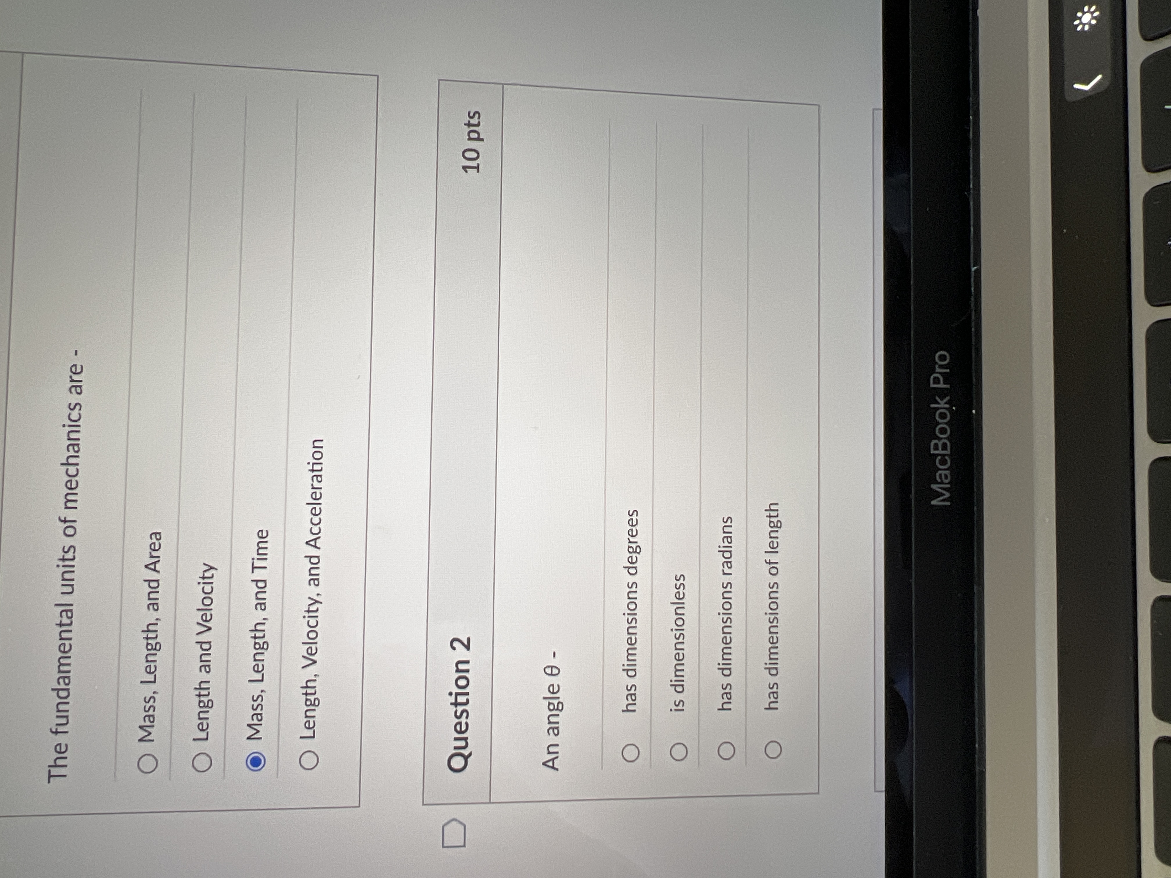 Solved The fundamental units of mechanics are-Mass, Length, | Chegg.com