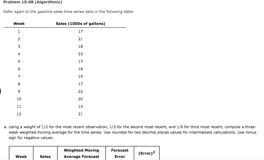 Solved Problem 15-08 (Algorithmic) Refer again to the | Chegg.com