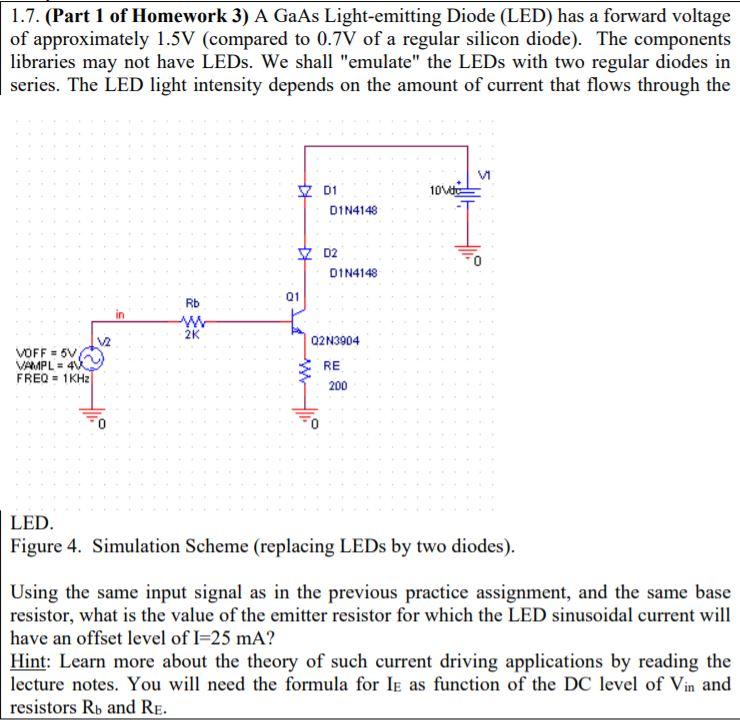 Solved 1.7. (Part 1 of Homework 3) A GaAs Light-emitting | Chegg.com