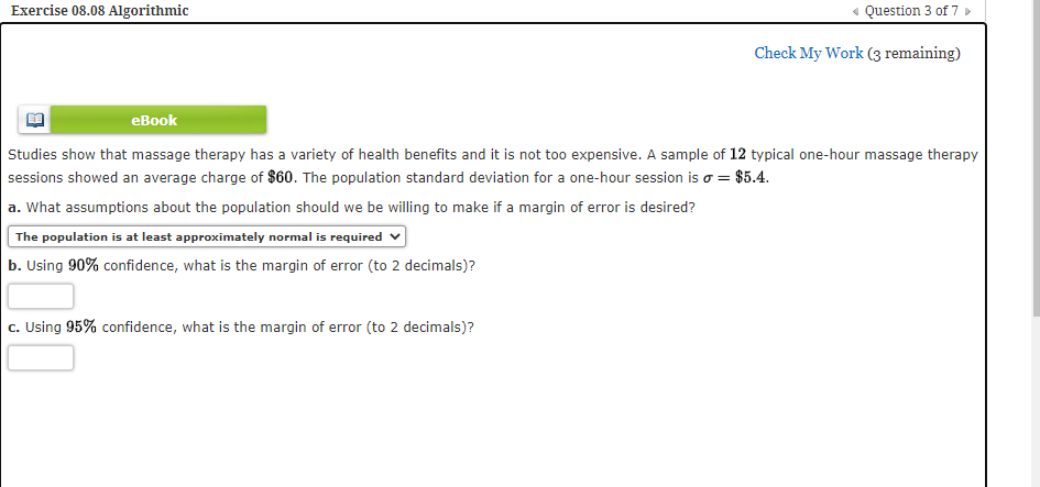 Solved Exercise 08.08 Algorithmic Question 3 of 7 Check My | Chegg.com