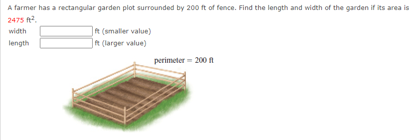 Solved A farmer has a rectangular garden plot surrounded by | Chegg.com
