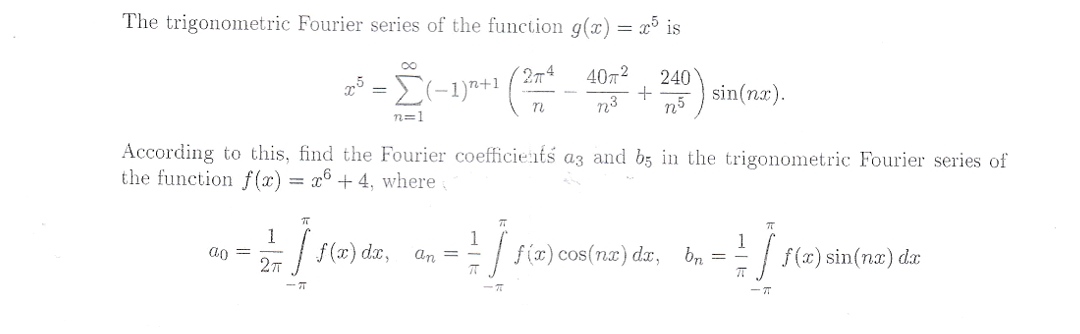 Solved The trigonometric Fourier series of the function | Chegg.com
