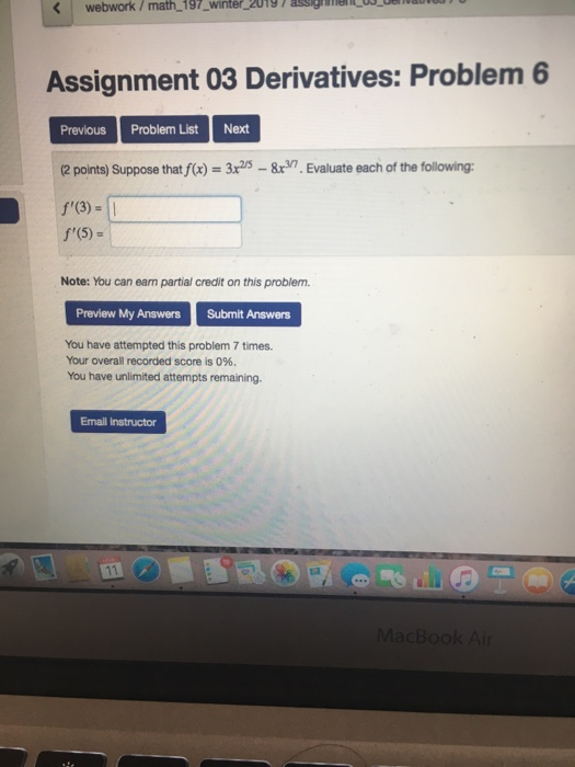 Solved webwork/math 197_winter 2019 Assignment 03 | Chegg.com