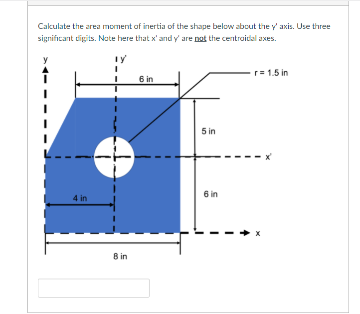 Solved Calculate the area moment of inertia of the shape | Chegg.com