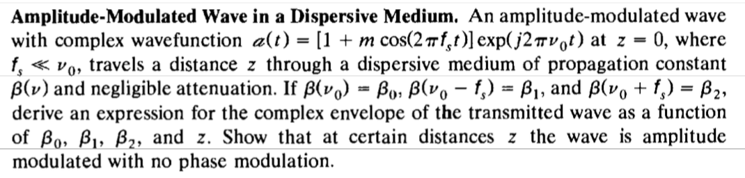 Solved Amplitude-Modulated Wave in a Dispersive Medium. An | Chegg.com
