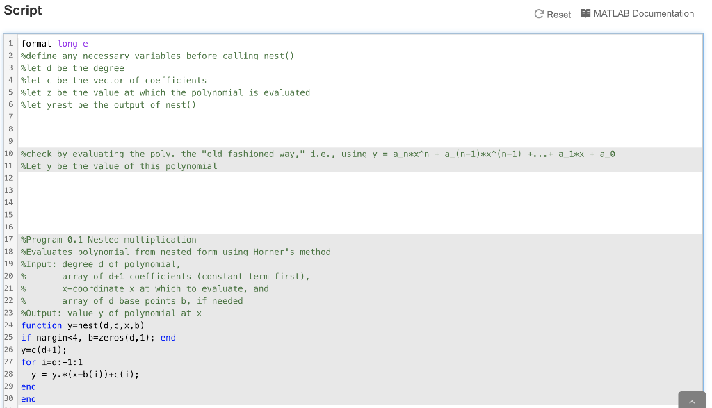 Solved In Matlab Grader A Where Indicated Below Write A 