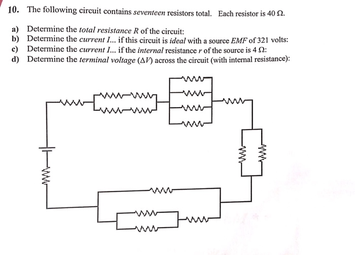 Solved The following circuit contains seventeen resistors | Chegg.com