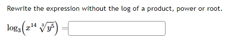 Solved Rewrite the expression without the log of a product, | Chegg.com