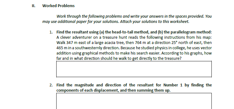 Solved II. Worked Problems Work through the following | Chegg.com