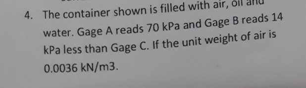 4. T he container shown is filled with air, oil ariu | Chegg.com