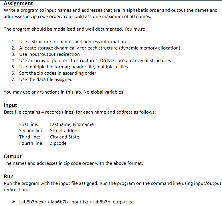 Solved Assignment Write a program to input names and | Chegg.com