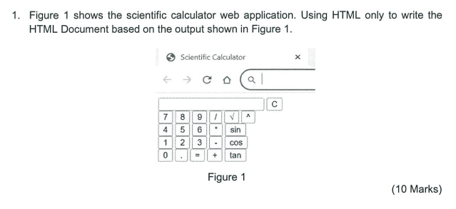 Solved 1. Figure 1 shows the scientific calculator web | Chegg.com