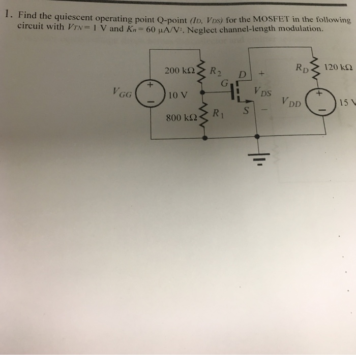 Solved Find the quiescent operating point Q-point (do, VDs) | Chegg.com